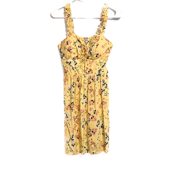 A.U.W. | Dresses | Small Yellow Mini Floral Sundress Euc | Poshmark